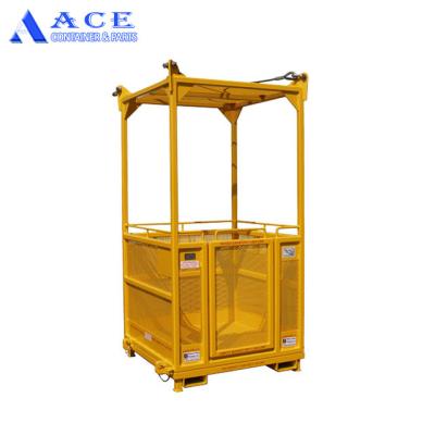 Cina 45C Angolo di sollevamento 3CBM DNV 2.7-1 Contenitore secco in acciaio Cesto di trasferimento personale offshore con certificati CSC e BV in vendita