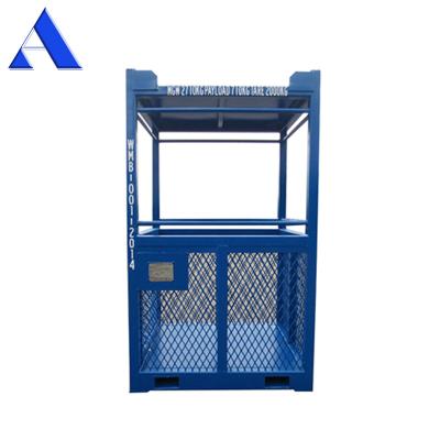 Cina 45C Angolo di sollevamento 3CBM DNV 2.7-1 Contenitore secco in acciaio Cesto di trasferimento personale offshore con certificati CSC e BV in vendita