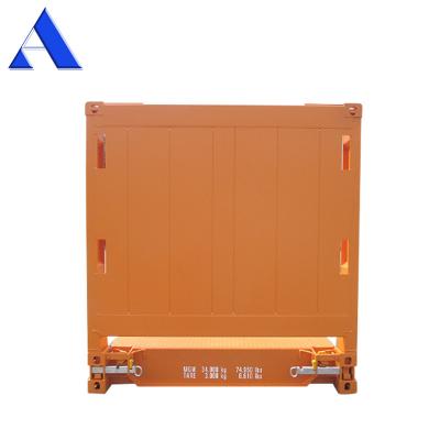 Cina 20ft 20ft 20 Flat Rack Flatrack Container Ocean Shipping Container Tare Peso 2750KGS Pavimento 28mm Pavimento in compensato in vendita
