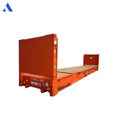 Cina 20ft 20ft 20 Flat Rack Flatrack Container Ocean Shipping Container Tare Peso 2750KGS Pavimento 28mm Pavimento in compensato in vendita