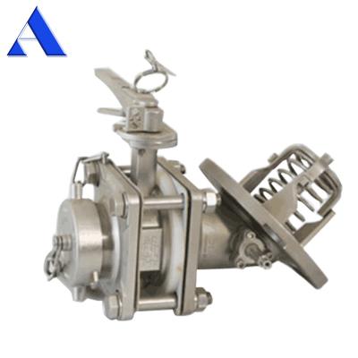 China 500mm Manhole 3'' BSP SS316 Bottom Discharge Butterfly Valve for Plastic Documents Holder ISO Tank Container for sale
