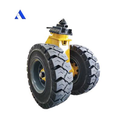 China Sturdy and Durable Heavy Duty Molded Rubber Tire Casters for Moving Shipping Container H x L 550 X 500MM for sale