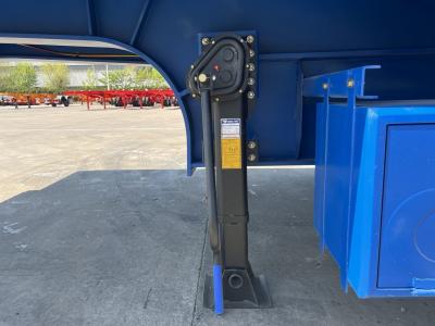Cina 12489 x 2480 x 1530 mm 2/3 assi di acciaio al carbonio estensibile Lowboy Flatbed Semi Truck Trailer per carico massimo 20-100 Ton in vendita