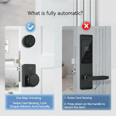 Cina Full Automatic Keyless Smart Hotel Door Locks RFID Card NFC Access Frosted Silver in vendita