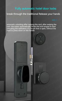Cina Full Automatic Keyless Smart Hotel Door Locks RFID Card NFC Access Frosted Silver in vendita