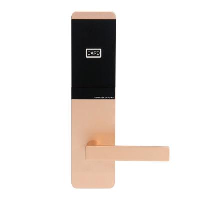 Cina RFID Swipe Apartment Digital Smart Door Lock Wireless Connection Handle Lock Security Anti Theft Gold Alluminium Alloy in vendita
