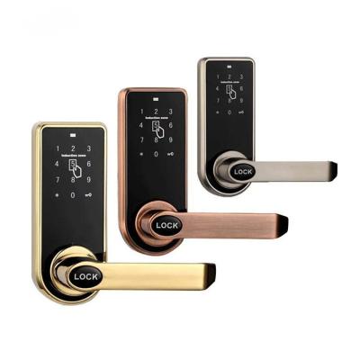 中国 Brushed Electroplated Zinc Alloy Half-Auto Touchscreen Smart Hotel Door Lock Code RFID Card Access Optional Bluetooth 販売のため