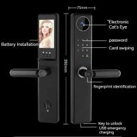 China Tuya Remote Control Front Door Lock IMD Panel Fingerprint IC Card Password Access for sale