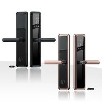 China Semi Auto Smart Handle Front Door Lock Fingerprint Code Card Key TTLock Access for sale