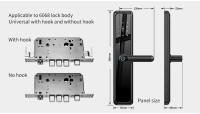 China Semi Auto Smart Handle Front Door Lock Fingerprint Code Card Key TTLock Access for sale