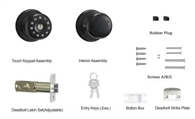 Cina Interior Room Deadbolt Digital Door Lock Aluminium Button Switch Office Door Ball Lock in vendita