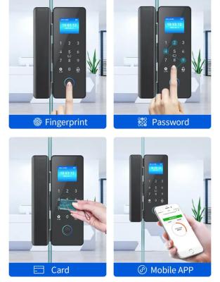 Cina Electronic Smart Glass Door Lock Screen Panel Tuya Fingerprint Digital Code Card Access in vendita