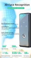 China 3D Face Tuya Glass Door Smart Lock Full Automatic Fingerprint Passcode IC Card for sale