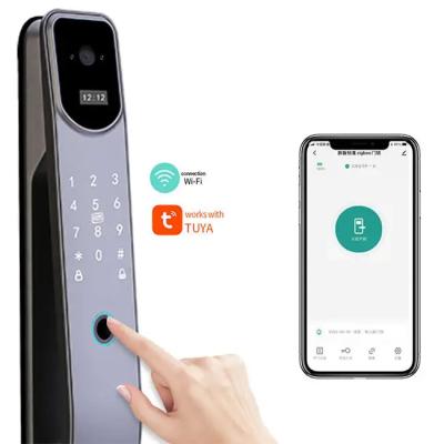 Cina Tuya Fingerprint Biometric Face Recognition Door Lock Smart Password Card Key Access in vendita