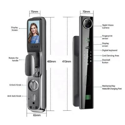 Cina Peephole Smart Home Front Door Lock Tuya Biometric Anti Peep Code Keyless Unlock in vendita