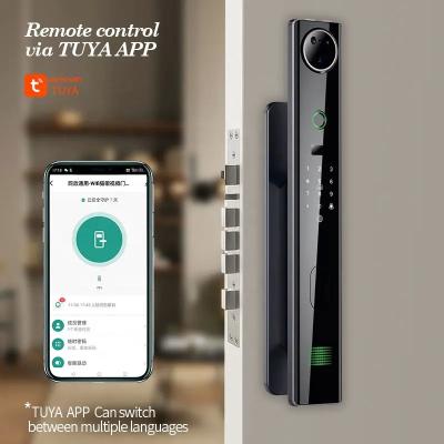 Cina Peephole Smart Home Front Door Lock Tuya Biometric Anti Peep Code Keyless Unlock in vendita