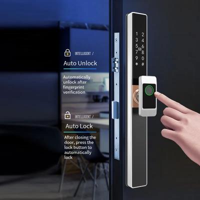Cina Bridge Cut Smart Front Door Locks Tuya Waterproof Digital Fingerprint Code Door Lock in vendita