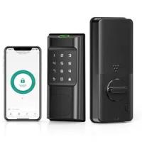 China Keyless Deadbolt Fingerprint Door Lock Tuya Bluetooth Biometric Code Card Unlock for sale