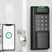 China Keyless Deadbolt Fingerprint Door Lock Tuya Bluetooth Biometric Code Card Unlock for sale