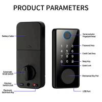 China Deadbolt Smart Code Lock Full Automatic Fingerprint Code Card Tuya WiFi Unlock for sale