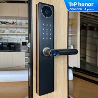 China Electronic Front Door Locks with Tuya WiFi Remote Entry Punch Code Keyless Finger Scanner for sale