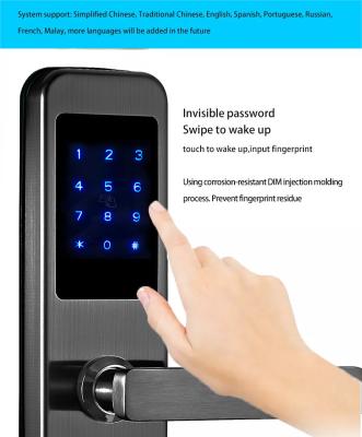 Cina Hotel Passcode Smart Door Lock with Rfid Card Reader Key Access control in vendita
