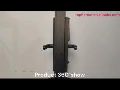 Tempered Glass Front Door Smart Locks Fingerprint Card Acess Anti Peep Password