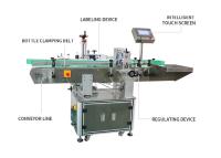 China Automatic Round Bottle Labeling Machine 1200W 1500-2400 BPH Adhesive Sticker Labeler for sale