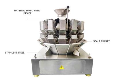 China 10 Head Multihead Weigher Machine 16-60bags/Min For Puffed Food for sale