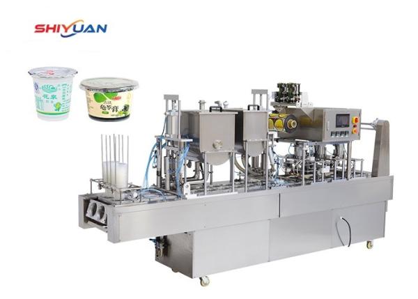 Quality Curd Cup Automatic Bottle Filling Capping Labeling And Sealing Machine OEM 9KW 380V for sale