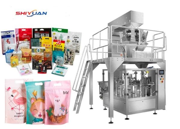 Quality Rotary Premade Bag Packaging Machine 2.5KW Automatic Weighing Filling Machine for sale
