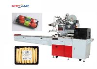 China Horizontal Automatic Salad Packing Machine 240mm Film Width 220V Fresh Frozen Vegetable Packaging for sale
