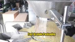 Granule packing machine with multi head weigher