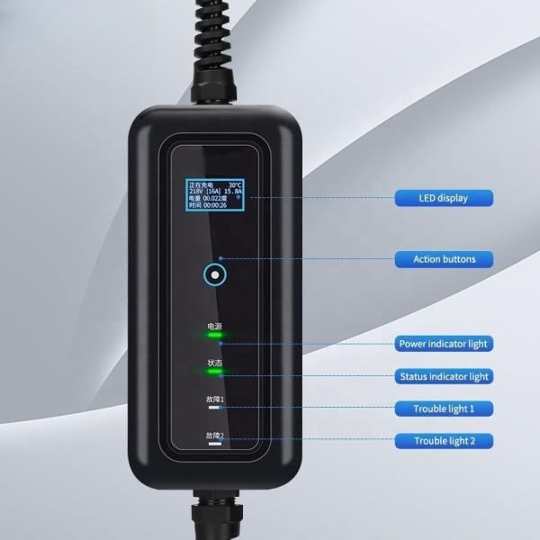 Quality Home Type 2 32A 7KW Portable EV Charger Station with 5m Cable and 3.5KW Output for sale