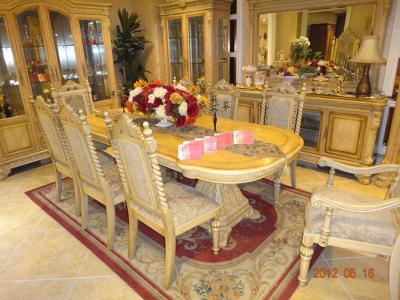 China De Europese Reeksen van de Luxe Houten Eetkamer om Houten het Leerstoelen van de Eettafelstof Te koop