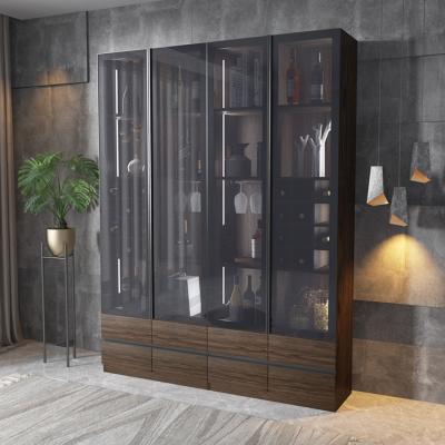Cina Mobilia di lusso domestica d'angolo del salone dell'armadietto di esposizione del vino del MDF Antivari della melammina in vendita