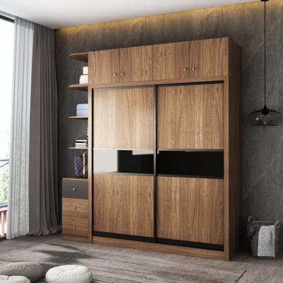Cina Guardaroba di legno del gabinetto della parete della camera da letto della mobilia della melammina laminata del MDF con i portelli scorrevoli in vendita