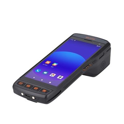 China Industriële Android 11 5,5 inch robuuste mobiele PDA Handheld Thermal Label Printer 1D 2D Barcode Scanner 4G WiFi 16GB ROM Te koop
