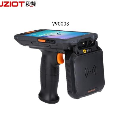 China Android UHF Handheld Reader V9000S for Long Range Read with 5.5 Inch Screen Size and NFC 13.56MHZ RFID Identification for sale