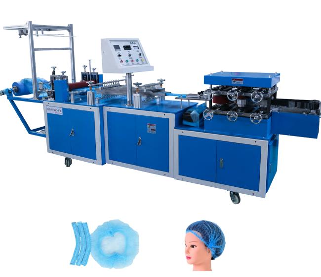 Automatic High Speed Head Cover PP Nonwoven Shower Bouffant Cap Making Machinery Non Woven Bouffant Cap Making Machine Plc,motor