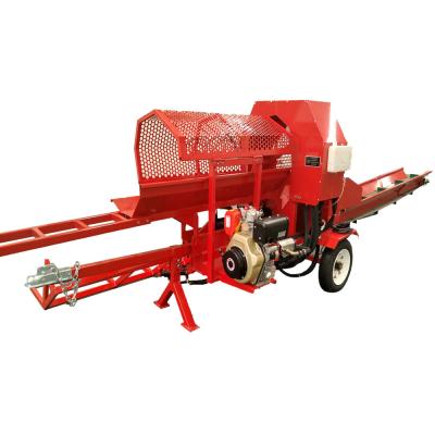 China Log Sawing Firewood Processor Machine With Big Circular Saw Log Splitter Log Splitter for sale