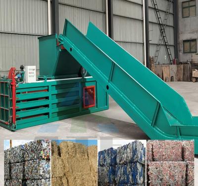 China Hoog hydraulische metaal blik Plastic flessen pers verpakking Plastic karton horizontale volledig automatische baler machine Te koop