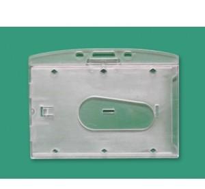 China Rigid Plastic Badge Holders with Thumb Slot and chains holes for sale