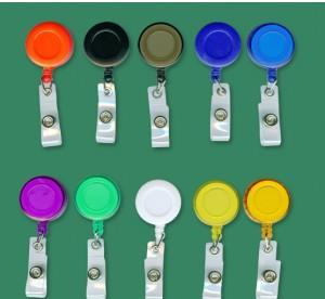 China Retractable badge holder with clear vinyl strip for sale