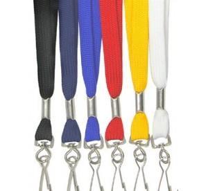 China Plain Polyester Badge Lanyards with Swivel Hook for sale
