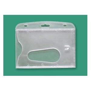 China Hard Plastic Badge Holders with Thumb Slot and chain holes for sale