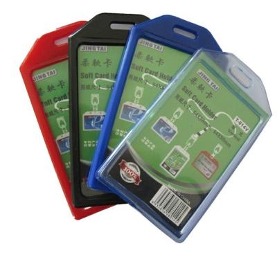 China Soft Plastic ID Card Badge Holder Pocket Pouch for sale