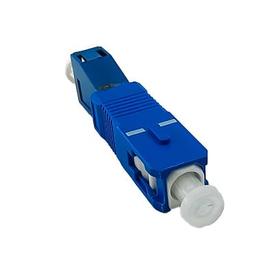 China Optical Converter UPC Single Mode Fiber Optic Hybrid Adapter SC Male to LC Female for sale
