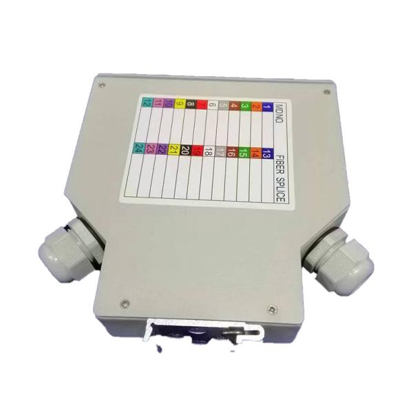 Aluminum Alloy Plastic Splice Tray DIN Fiber Optic Terminal Box 12 Port