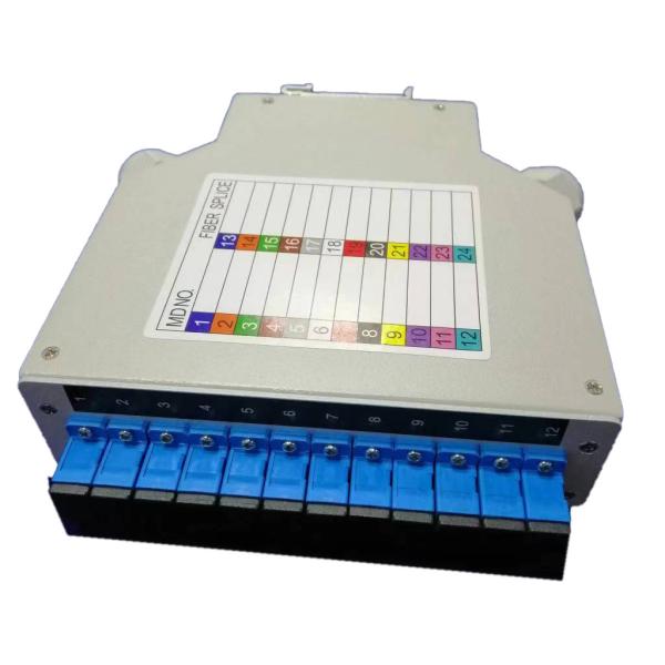Aluminum Alloy Plastic Splice Tray DIN Fiber Optic Terminal Box 12 Port
